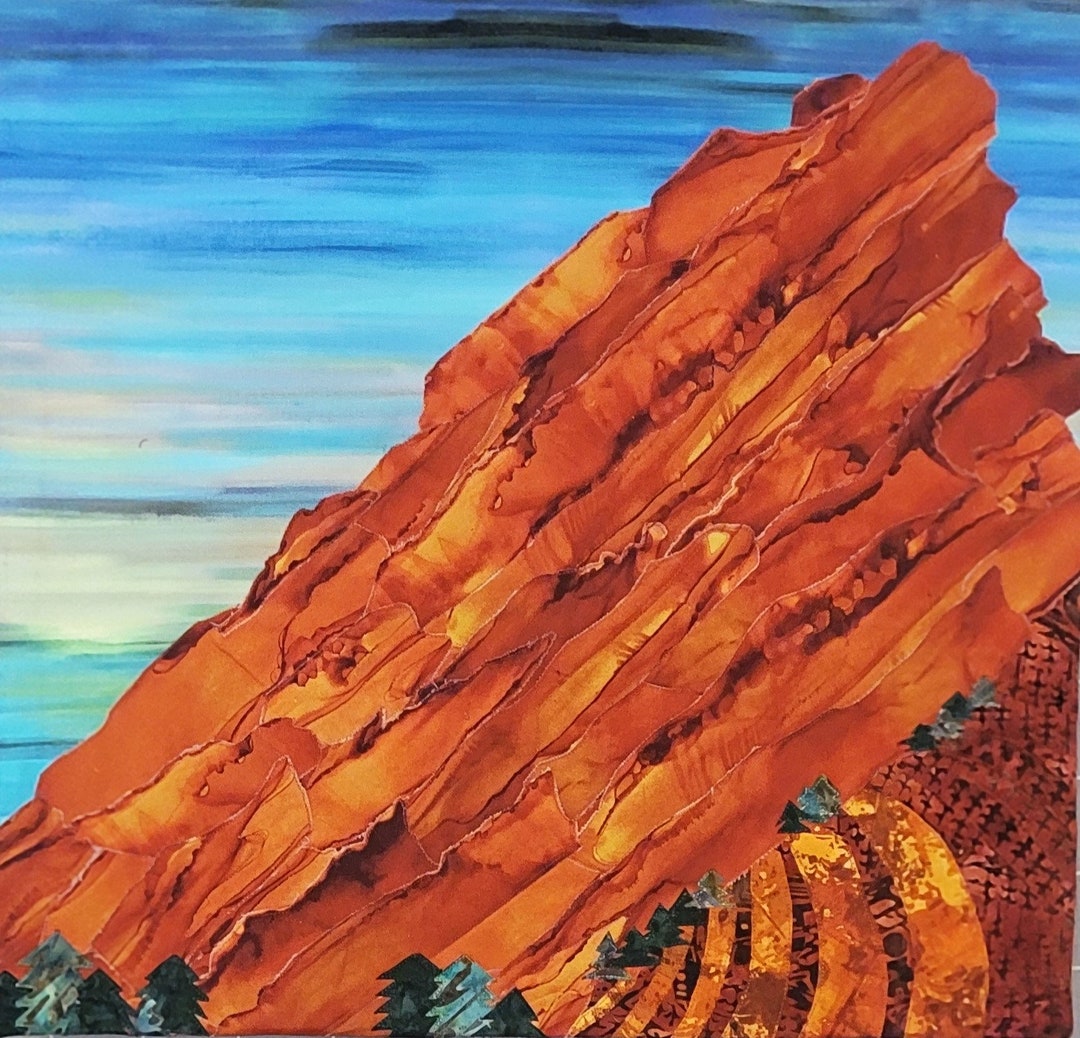 Red Rocks at Hazy Dawn--fiber Art Quilt, Landscape Quilt, Art Quilt ...