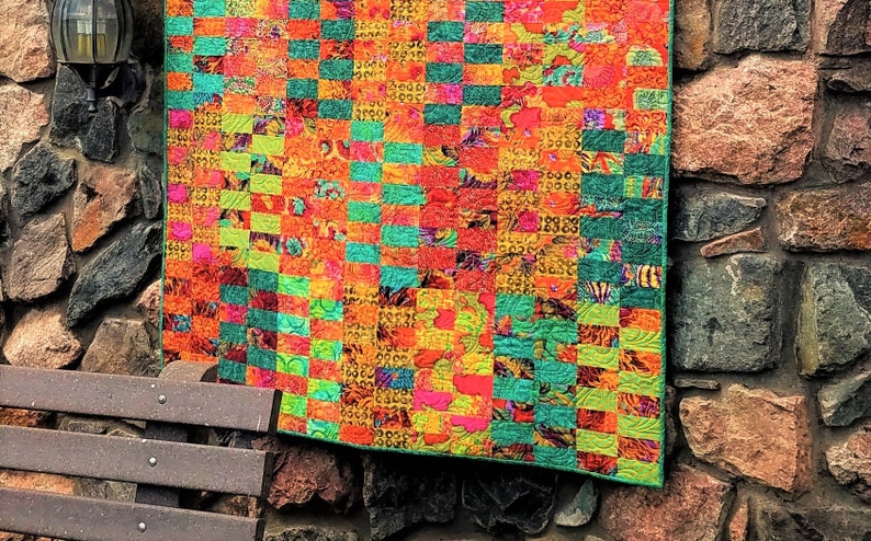EYE CANDY Bars Quilt Inspired by Kaffe Fassett Fabrics in Greens ...