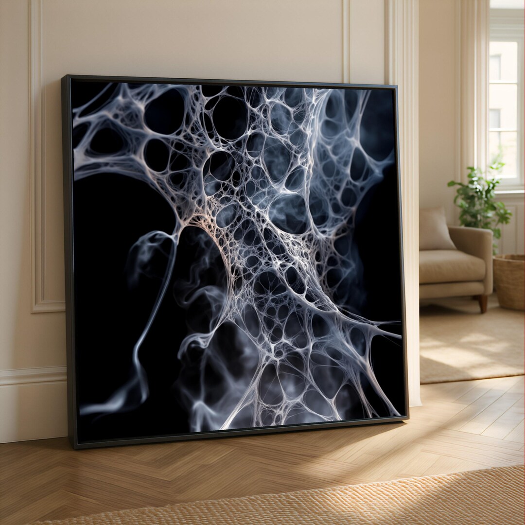 Abstract Web Network Canvas Wall Art, Modern Geometric Design ...
