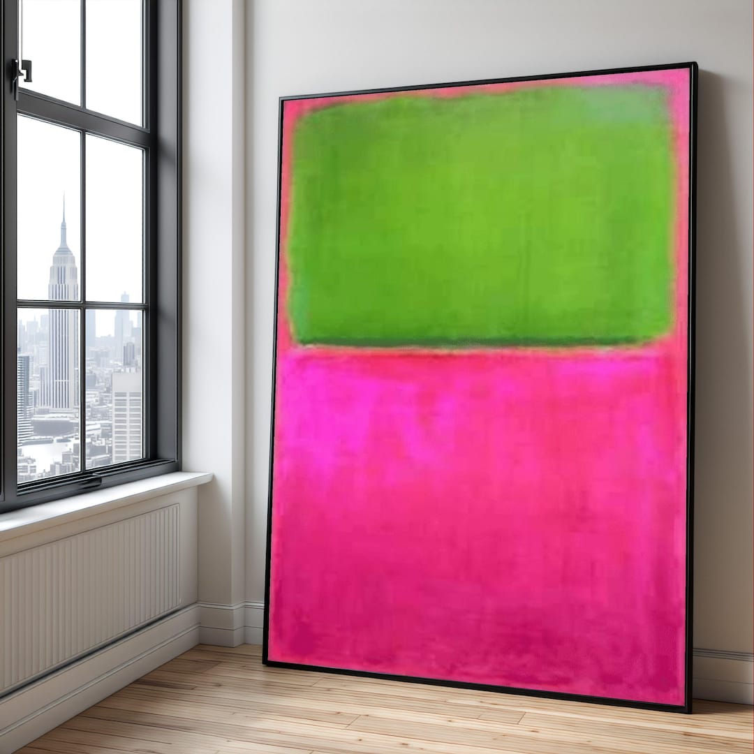 Mark Rothko, Modern Abstract Canvas Wall Art, Color Block Green and ...