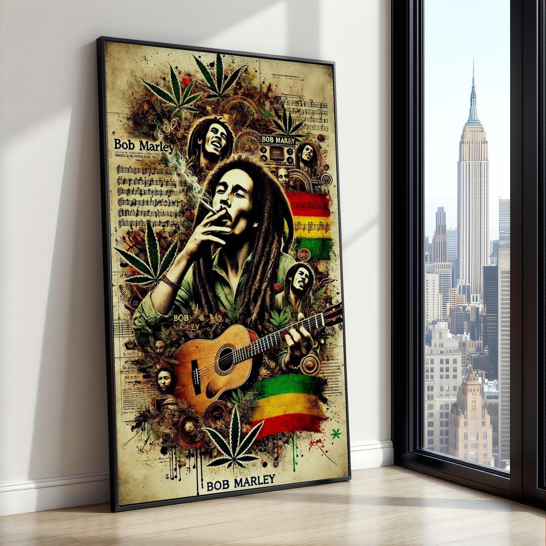Bob Marley Reggae Legend Canvas, Iconic Musician Portrait, Marley ...