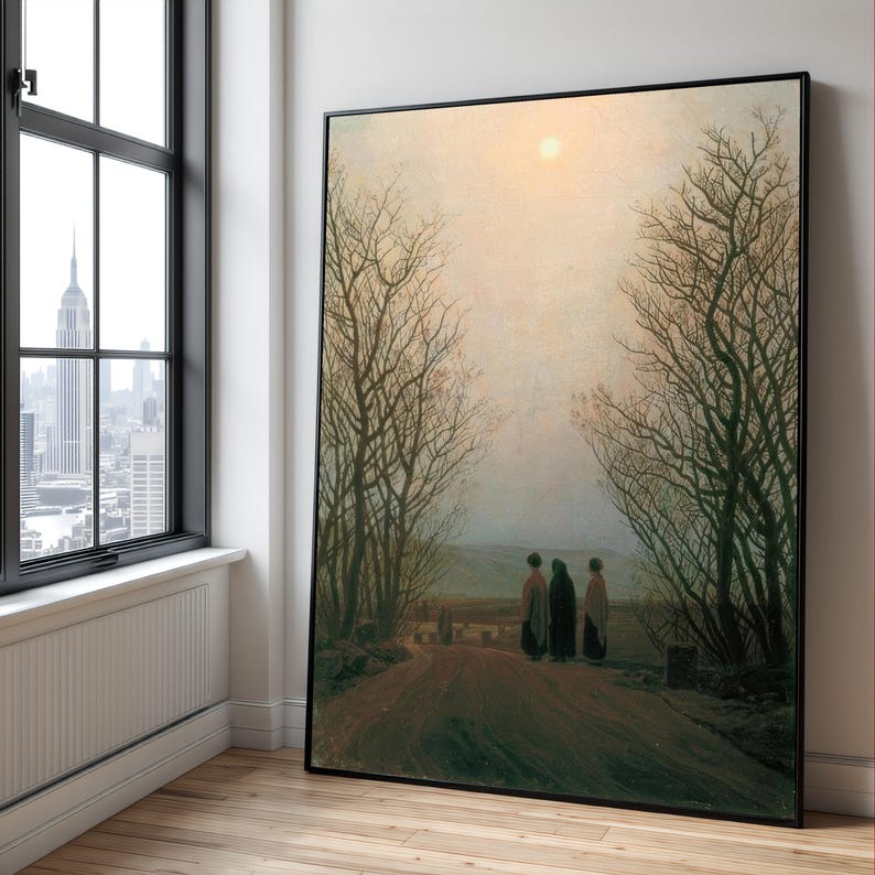 Caspar David Friedrich Canvas Print, Romantic Misty Sunset Landscape - Etsy