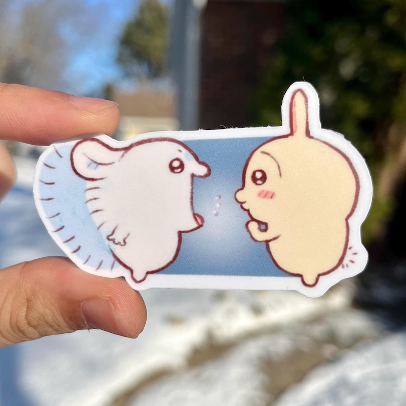 Usagi + Momonga Ragebait Lion and Monkey Sticker, Hachiware + Kurimanju ...
