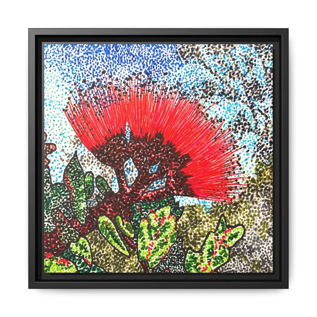 Ohi'o Lehua Flower Matte Canvas Framed Print | Botanical Wall Art - Etsy