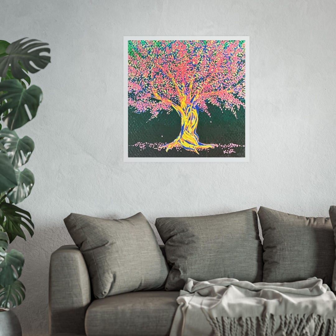 Pink Cherry Blossom Tree Poster| Satin or Archival Matte Print - Etsy