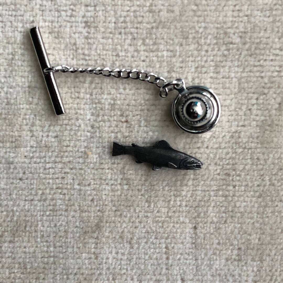 1970s Sid Bell Sterling Salmon Tie Tack - Etsy
