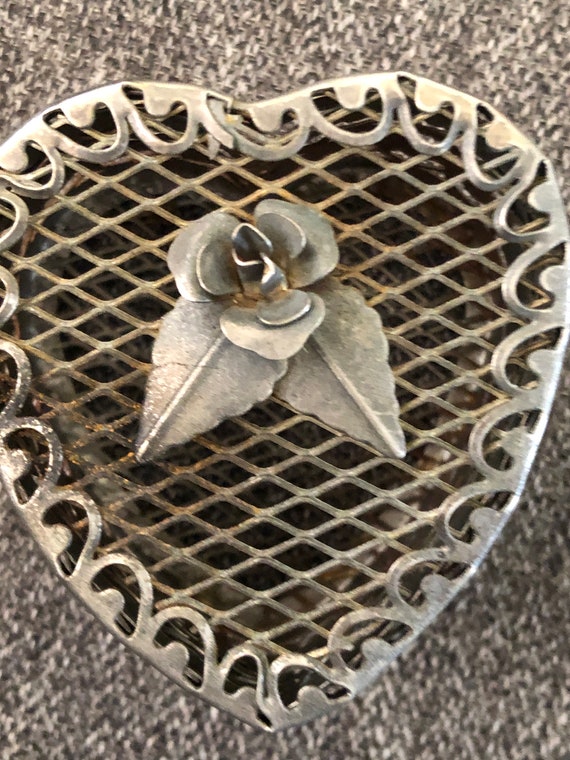 Small metal mesh heart shape box - Gem