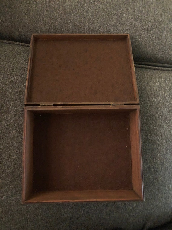 1960s large Gemini hinged wooden box - Gem