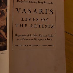 1946 Vasari’s Lives of the Artists Simon and Schuster - Etsy