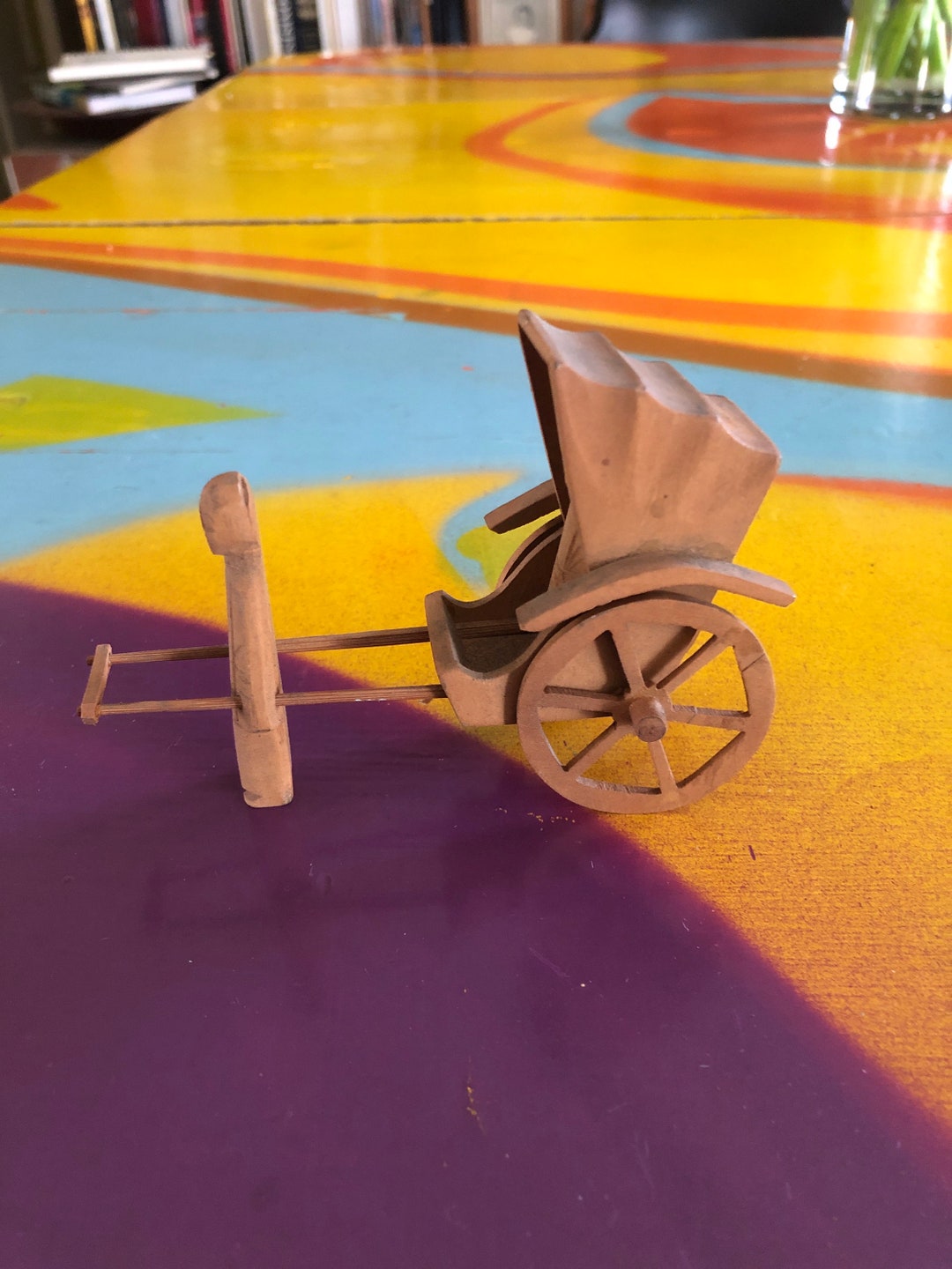 Small Carved Rickshaw Figure - Etsy