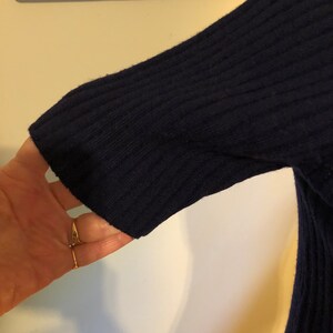 1960s Short Sleeve Navy Blue Ribbed Wool Pullover Sweater - Etsy