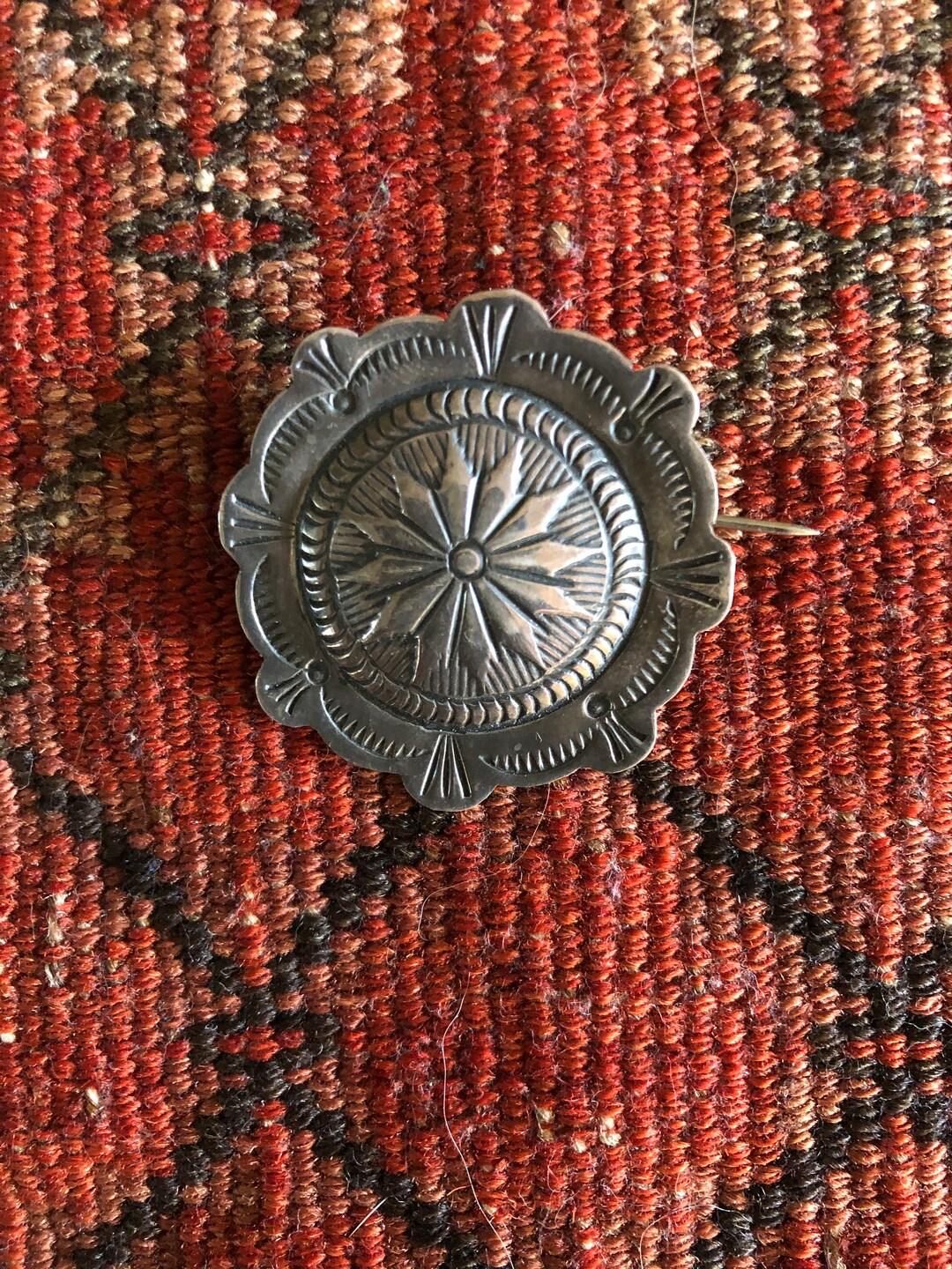 Silver Concho Brooch - Etsy