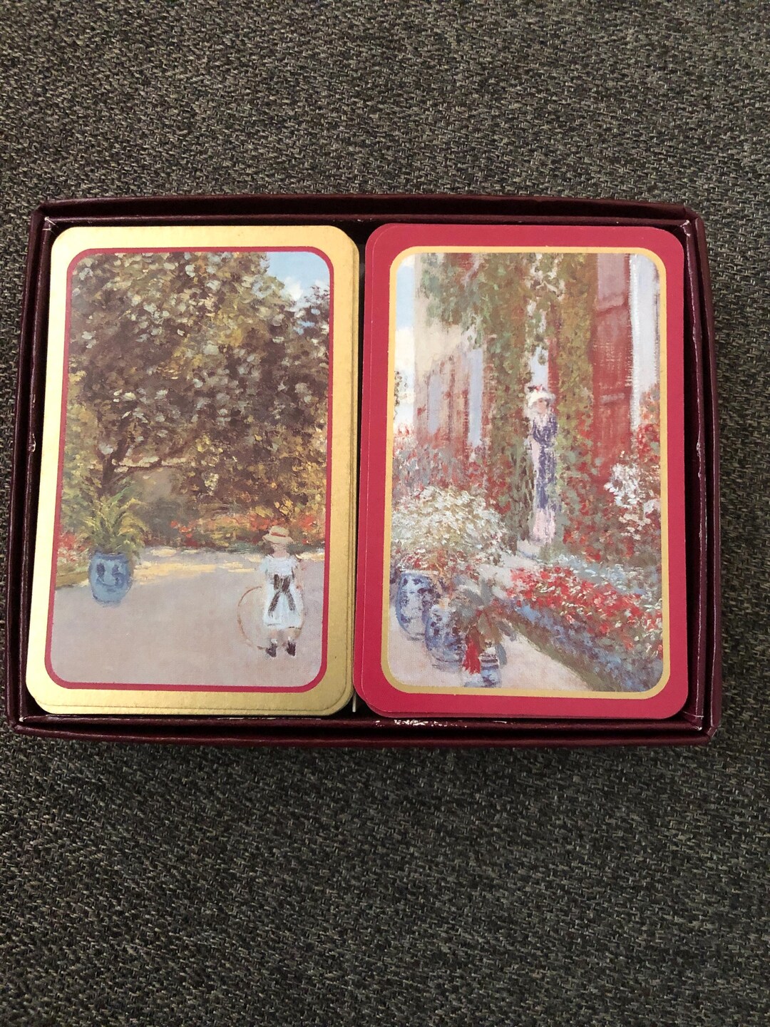 1990s Caspari Monet the Artist’s House at Argenteuil Detail Double Deck ...