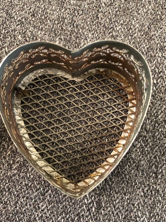 Small metal mesh heart shape box - Gem