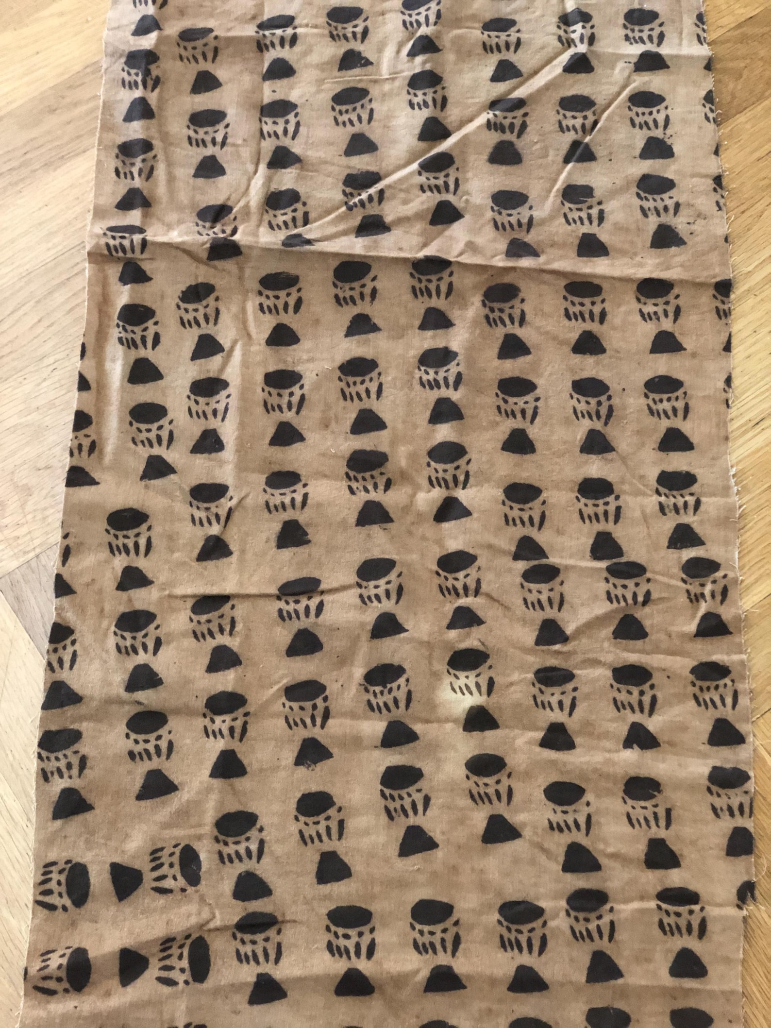African Mud Dye Cotton Print Remnant - Etsy