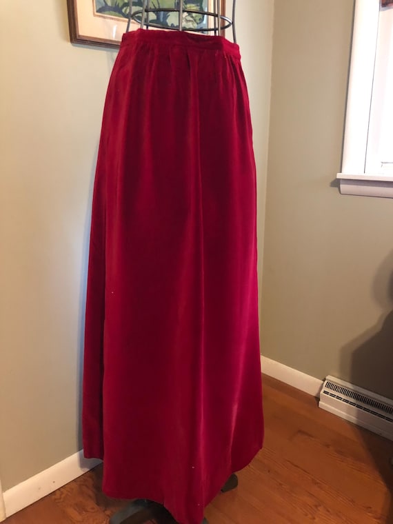 1960s long berry red velvet skirt - Gem