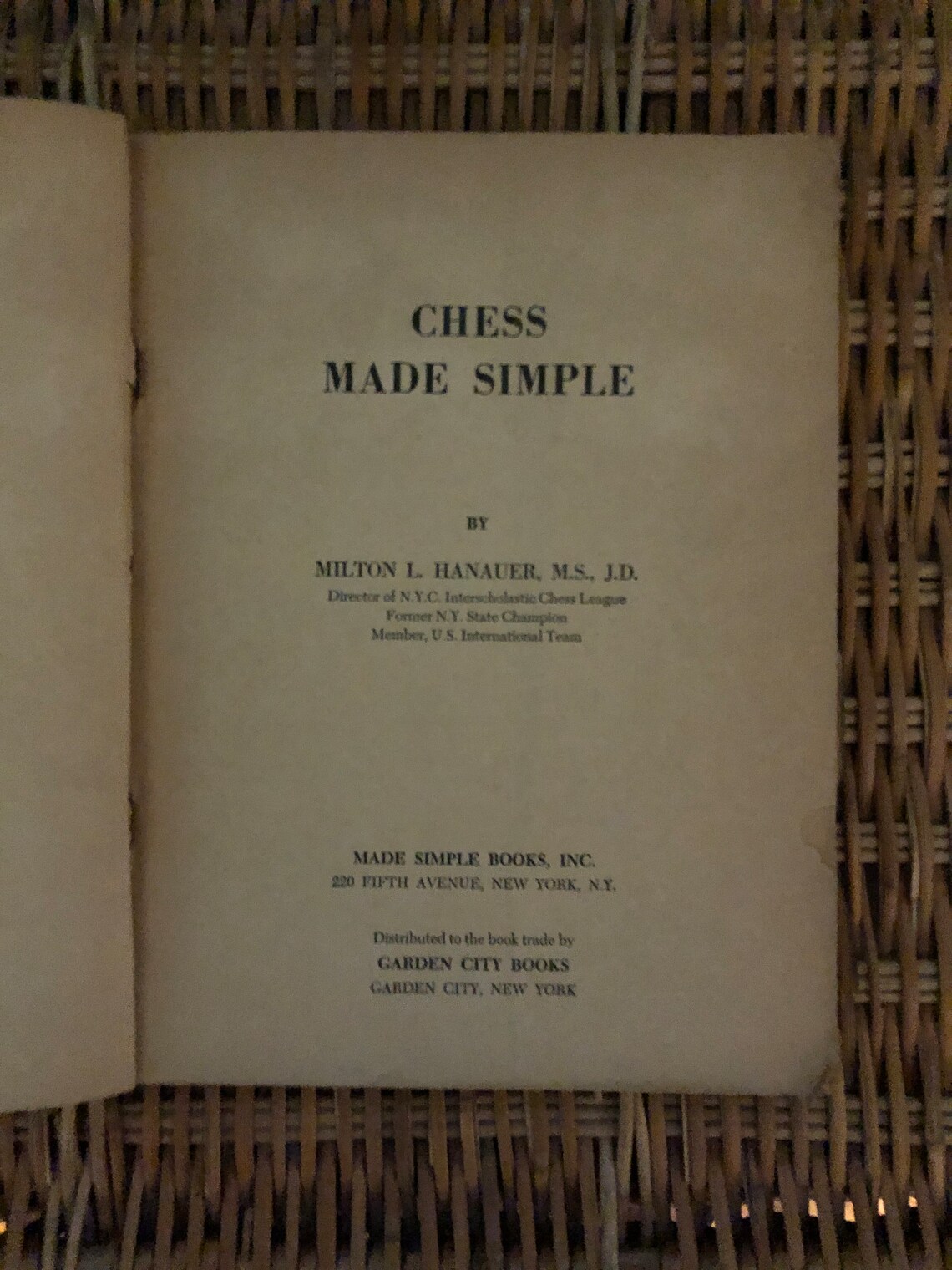 1957 Chess Made Simple Milton H Hanauer Garden City Books - Etsy