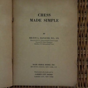 1957 Chess Made Simple Milton H Hanauer Garden City Books - Etsy