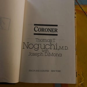 1983 Coroner Thomas T Noguchi Simon and Schuster - Etsy