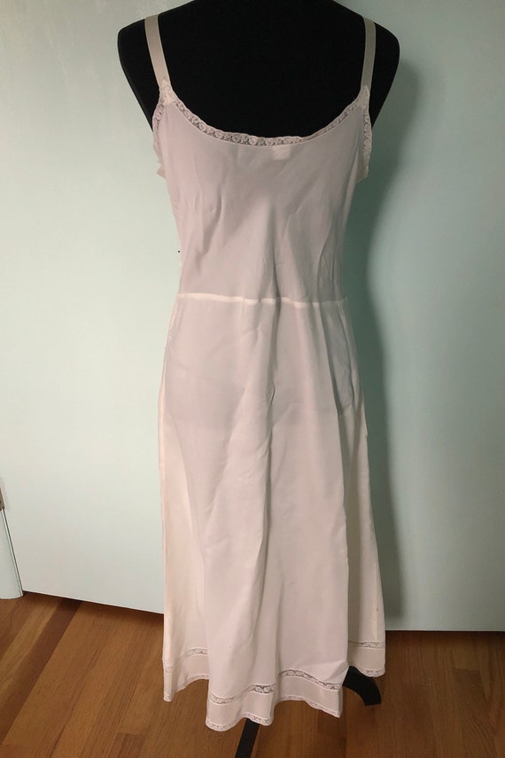 1940s Corette white rayon slip with lace insets and t… - Gem