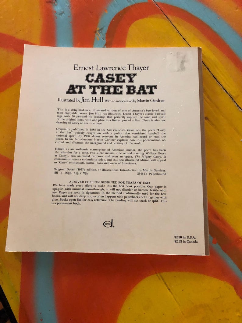 1977 Casey at the Bat Ernest Lawrence Thayer Jim Hull Dover - Etsy