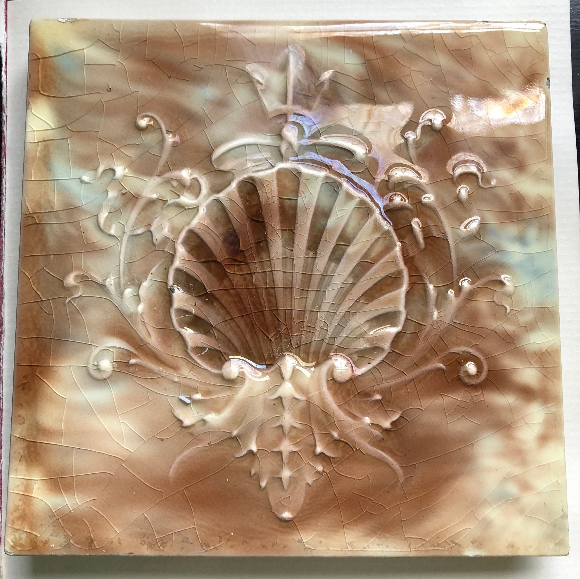 Decorative Tiles Home & Living Victorian mottled scallop shell tile ...