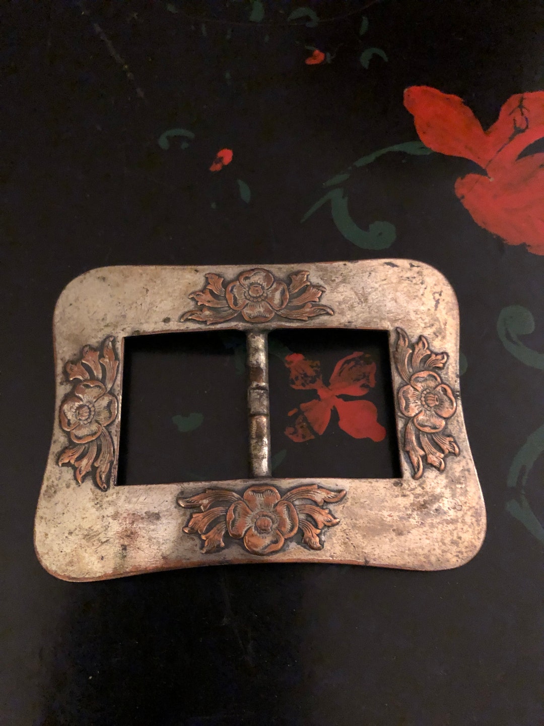Victorian Coppery Floral Pattern Belt Buckle - Etsy