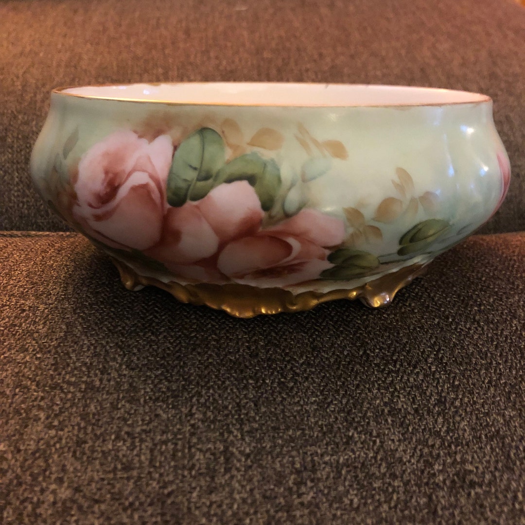 1940s Hand Painted French GDA Rose Design Bowl - Etsy