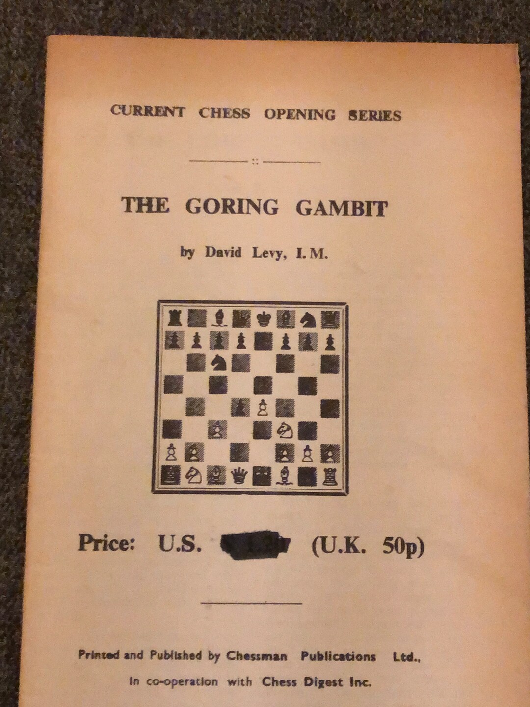 1969 the Goring Gambit David Levy Chessman Publications - Etsy