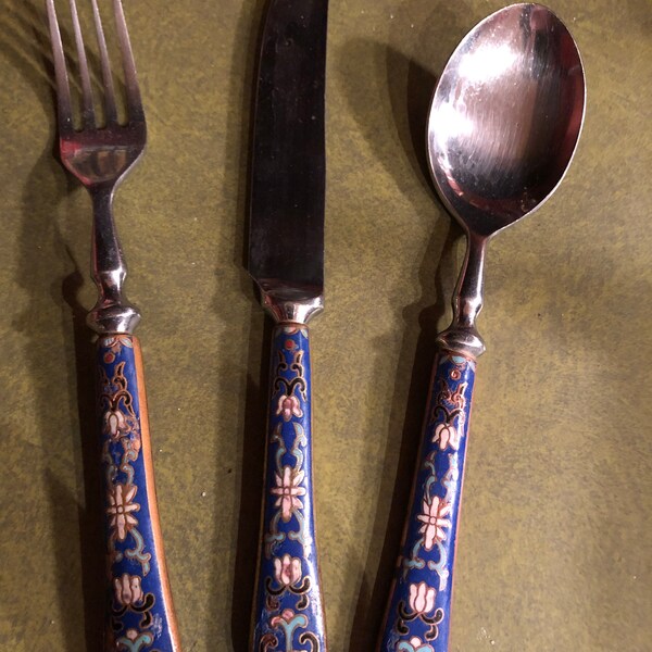 Blue Handle Flatware - Etsy