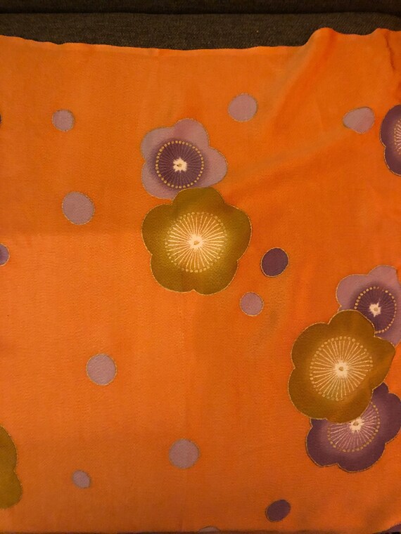 vintage japanese orange floral - Gem