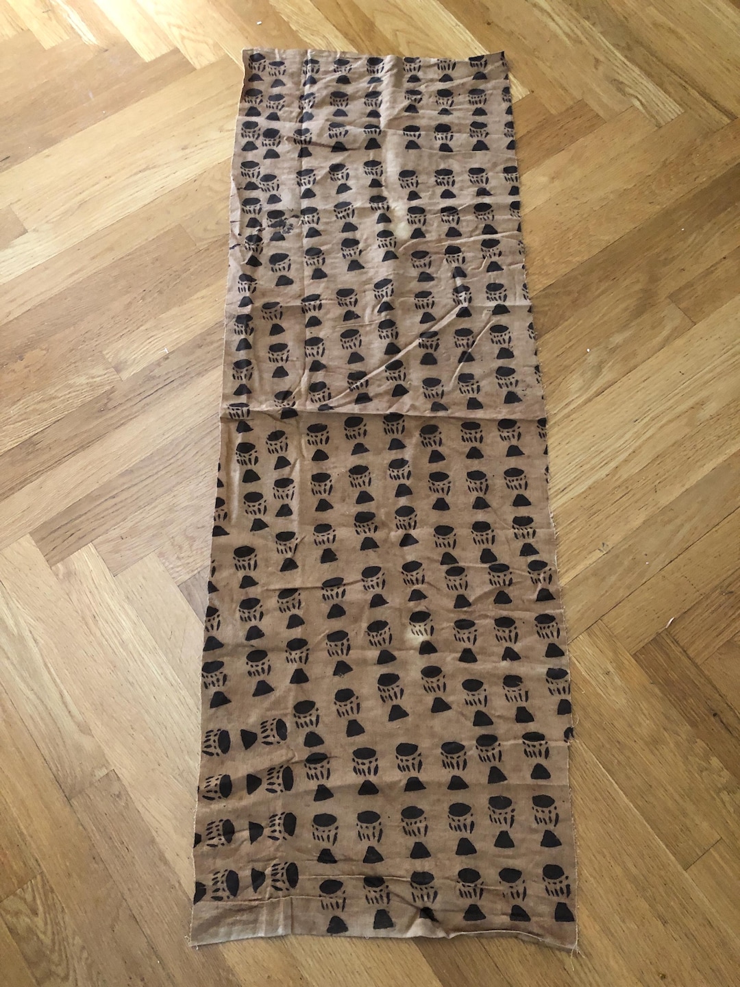 African Mud Dye Cotton Print Remnant - Etsy