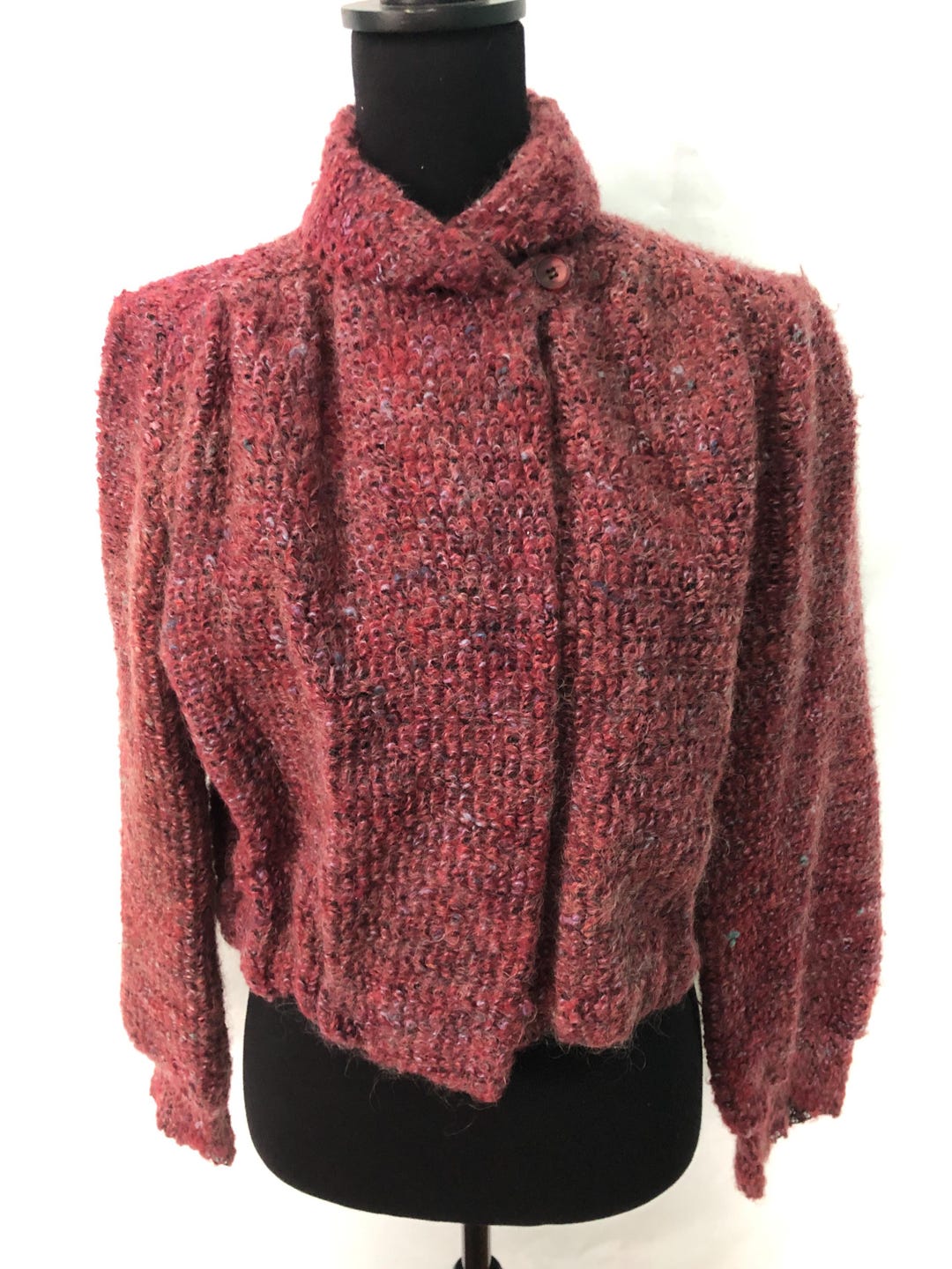 1980s Raspberry Sweater Jacket - Etsy