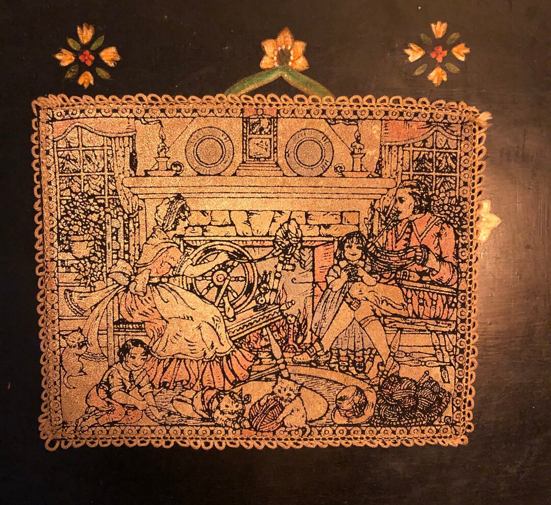 1920s Gerald Jacobs Colonial Scene Oil Lamp Mat - Etsy