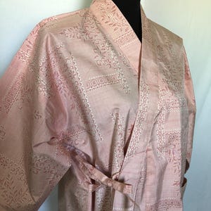 Japanese Pink and White Print Polished Cotton Short Kimono - Etsy