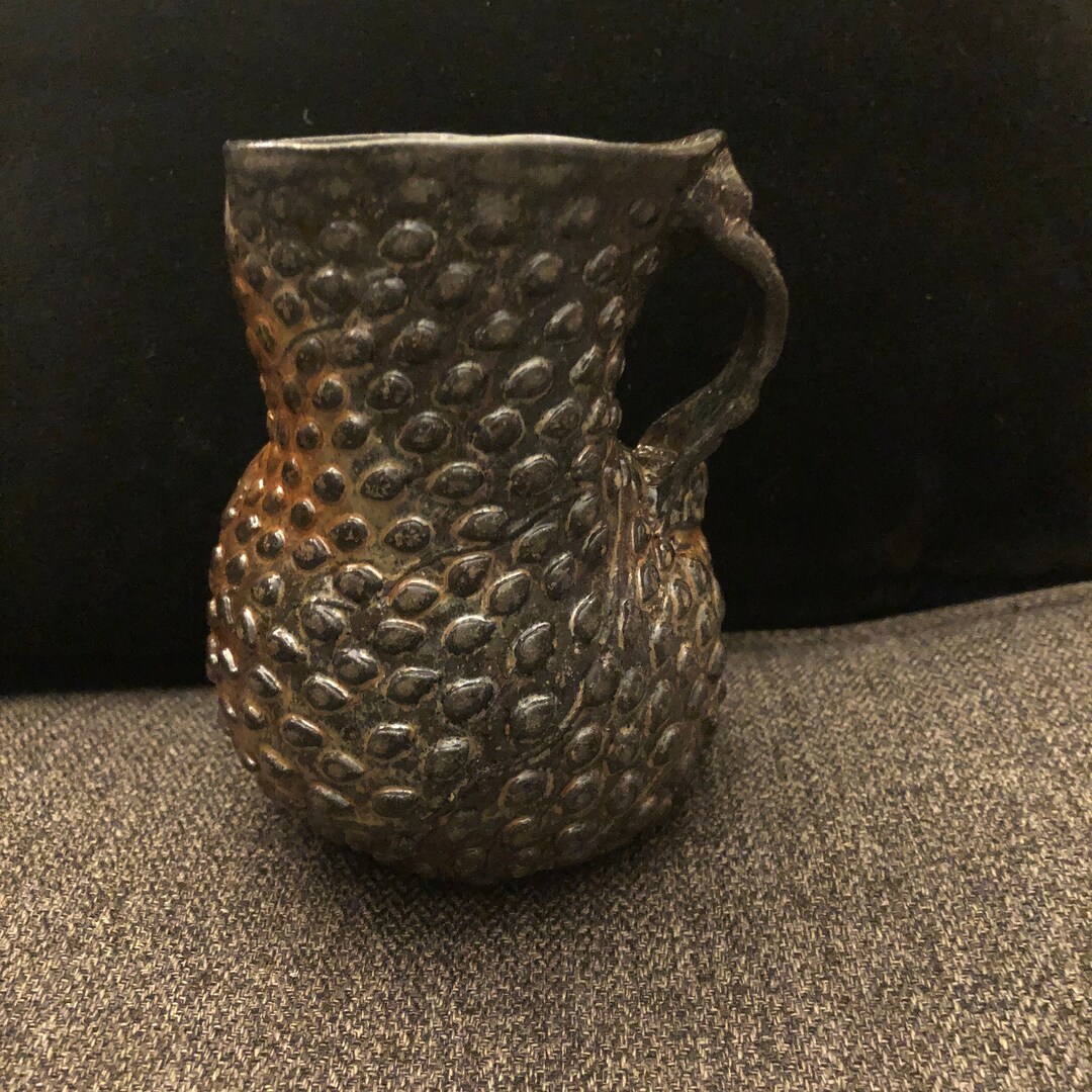 Gray and Rust Seed-like Textured Raku Mug - Etsy