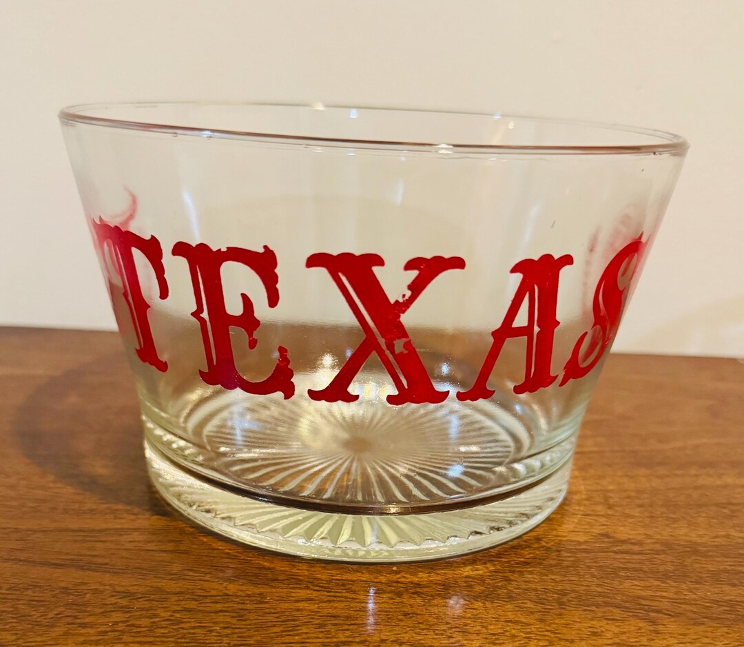 Vintage Texas Lone Star State Glass Ice Bucket - Etsy