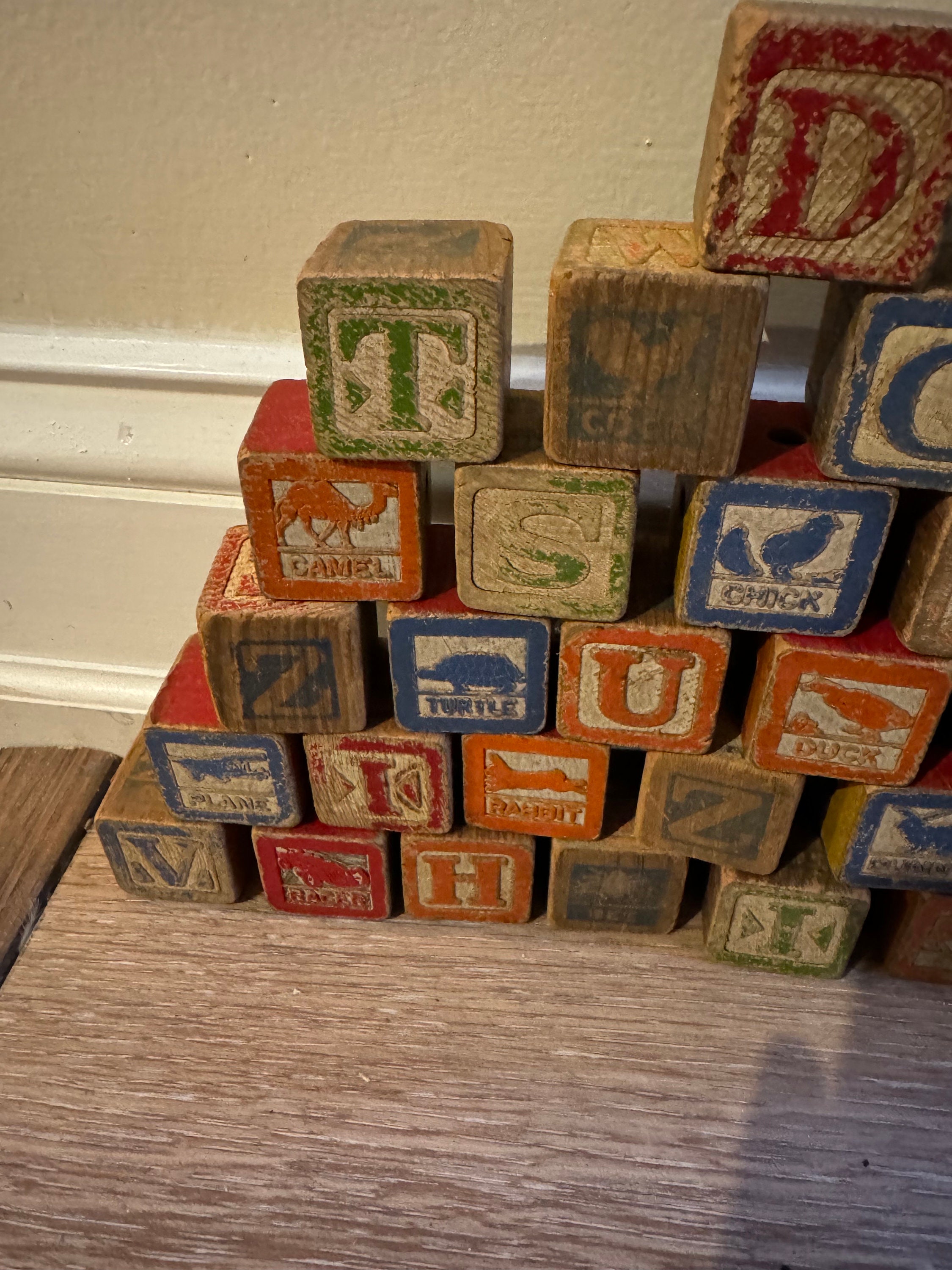 Vintage/antique Wooden Blocks, Alphabet and Pictures - Etsy