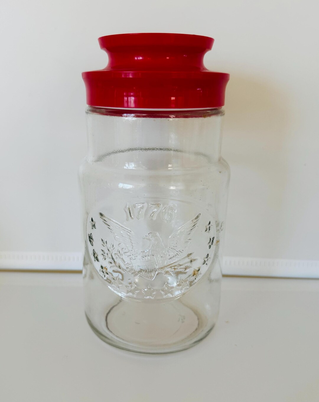 Vintage 1970s Anchor Hocking Tang Jar: Americana Eagle Red Lid - Etsy