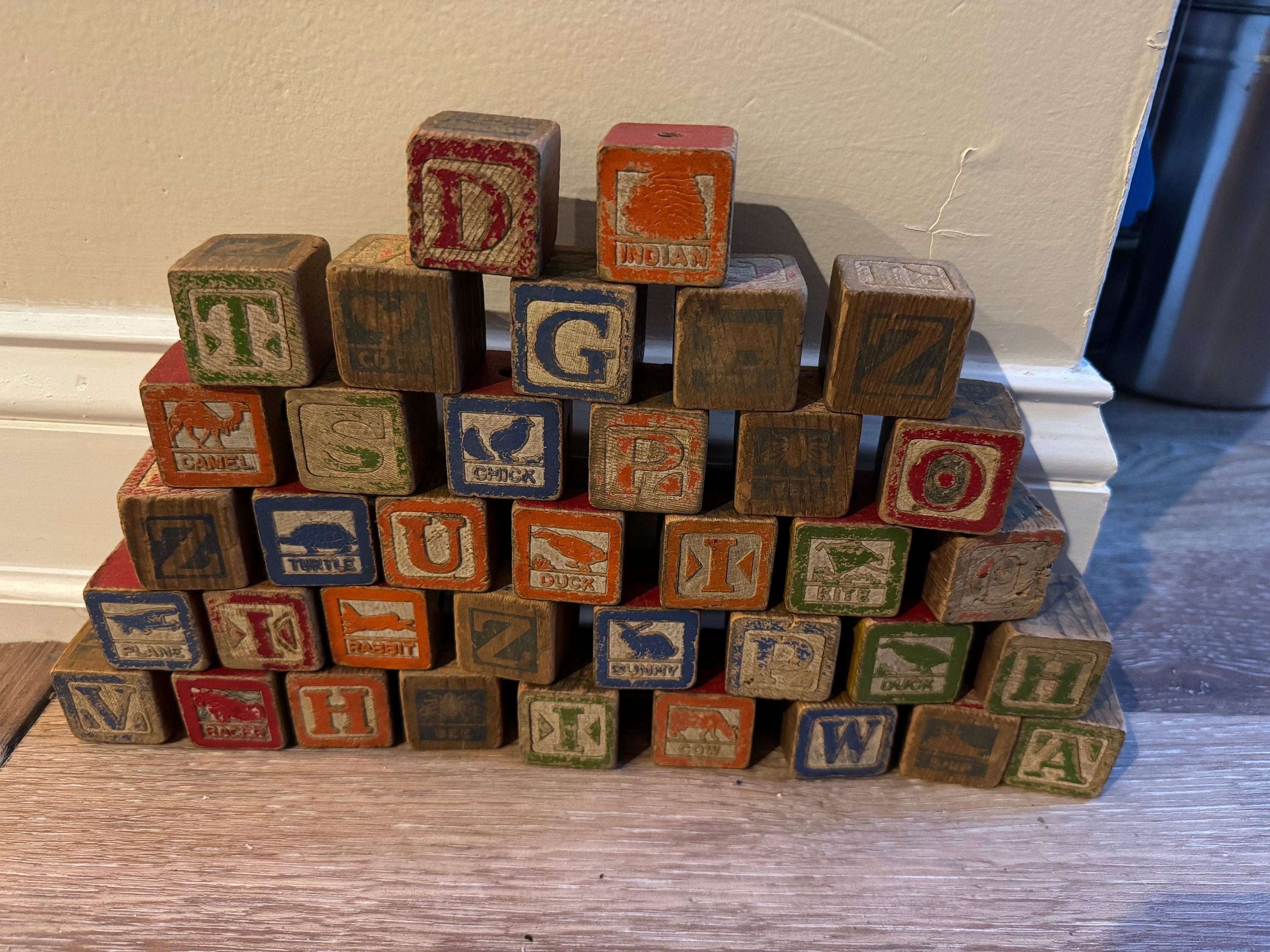 Vintage/antique Wooden Blocks, Alphabet and Pictures - Etsy