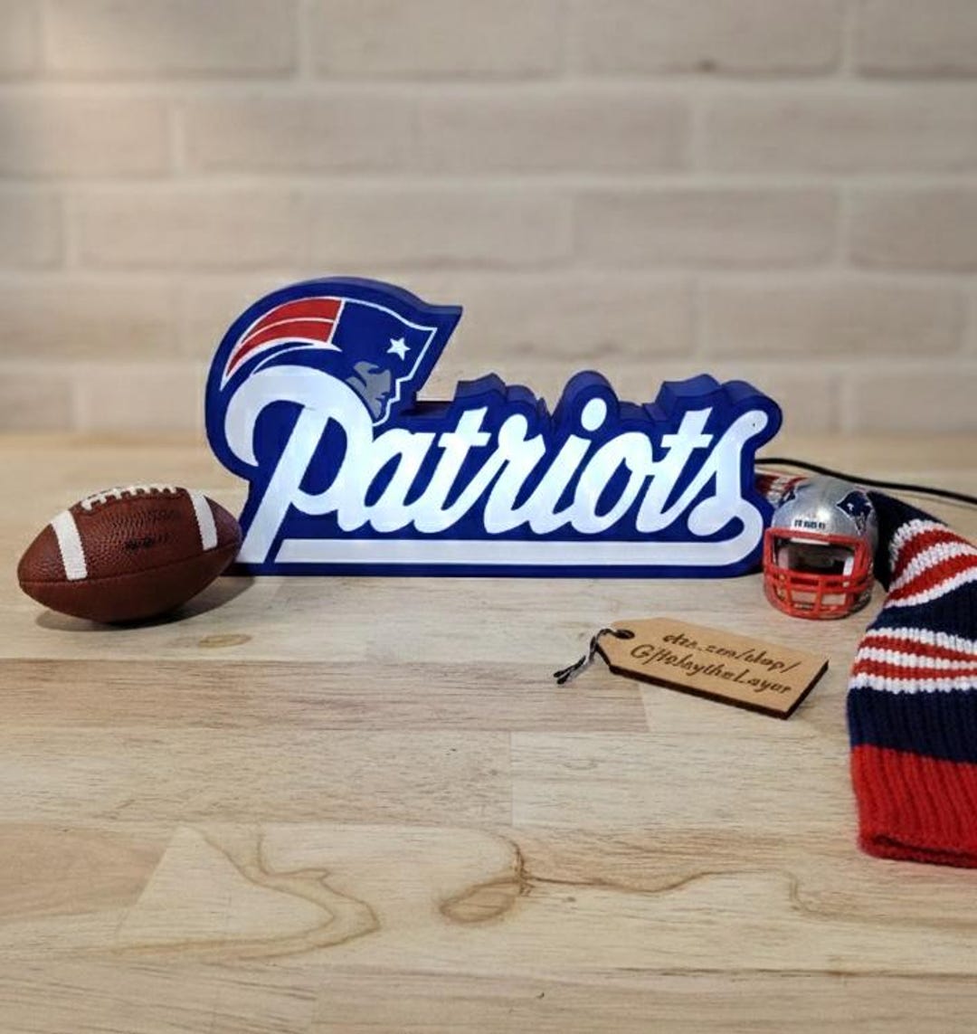 Patriots Wall or Desk Light Box W/ Power Cord | 3D Printed Game Day ...