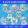 Outer Space Clipart. Digital Set of Aliens, Spaceships, Planets ...