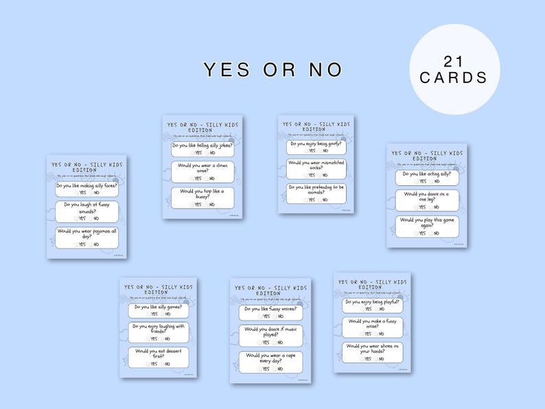 Silly Yes or No Game for Kids – Printable Screen-free Fun (PDF Download ...