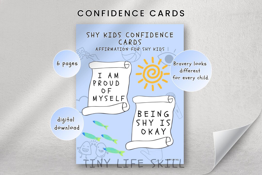 Shy Kids Confidence Cards | Self-esteem & Courage Builder | Printable ...