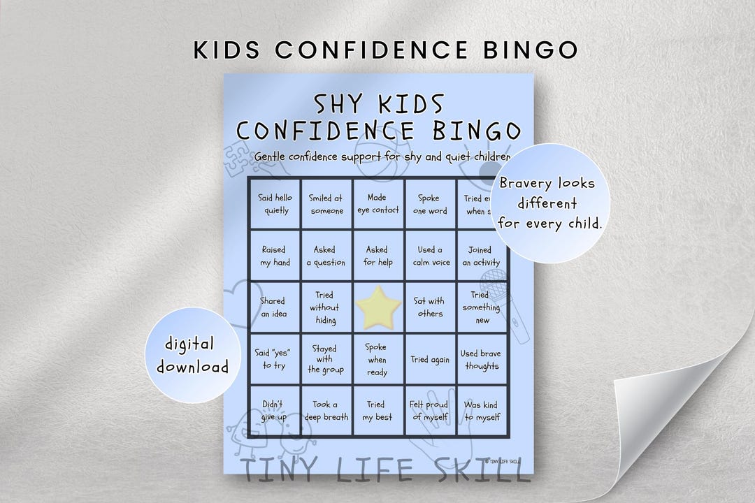Shy Kids Confidence Bingo | Self-esteem Building Bingo Game | Printable ...