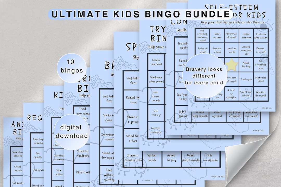 Kids Life Skills Bingo Bundle | Confidence, Emotions & Habits Games ...