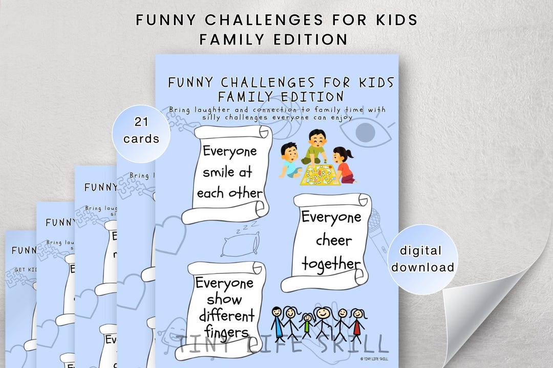Funny Challenges for Kids – Family Game Night, Screen-free (PDF) Ages 5 ...
