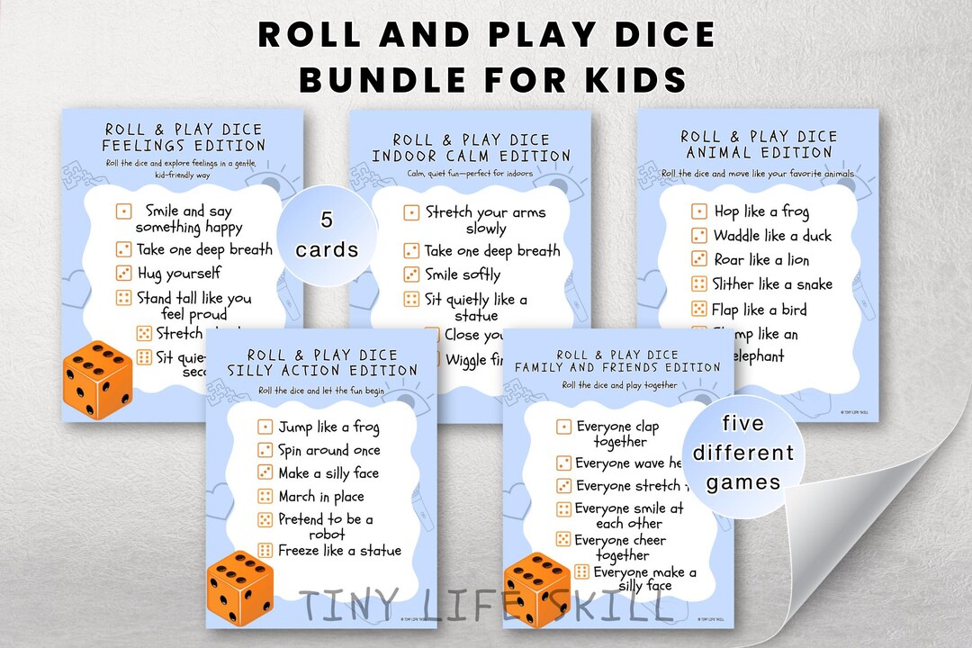 Dice Games Bundle for Kids | Printable Screen-free Activities (ages 4-9 ...