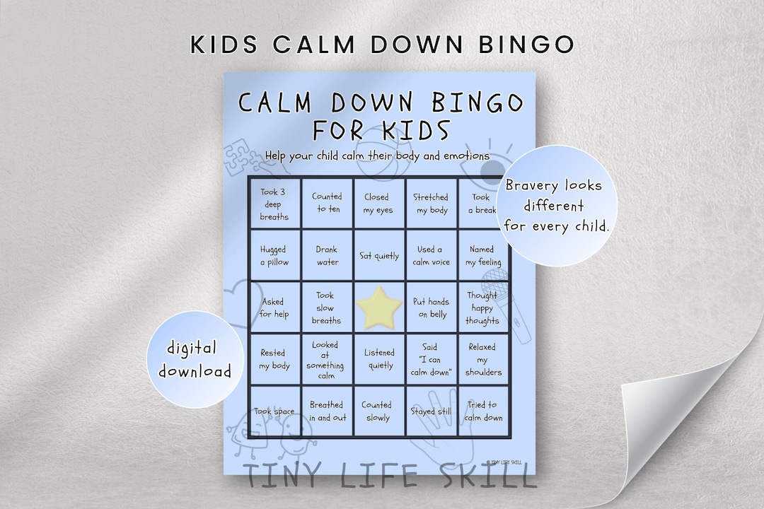 Calm Down Bingo for Kids | Emotional Regulation Game | Printable Coping ...