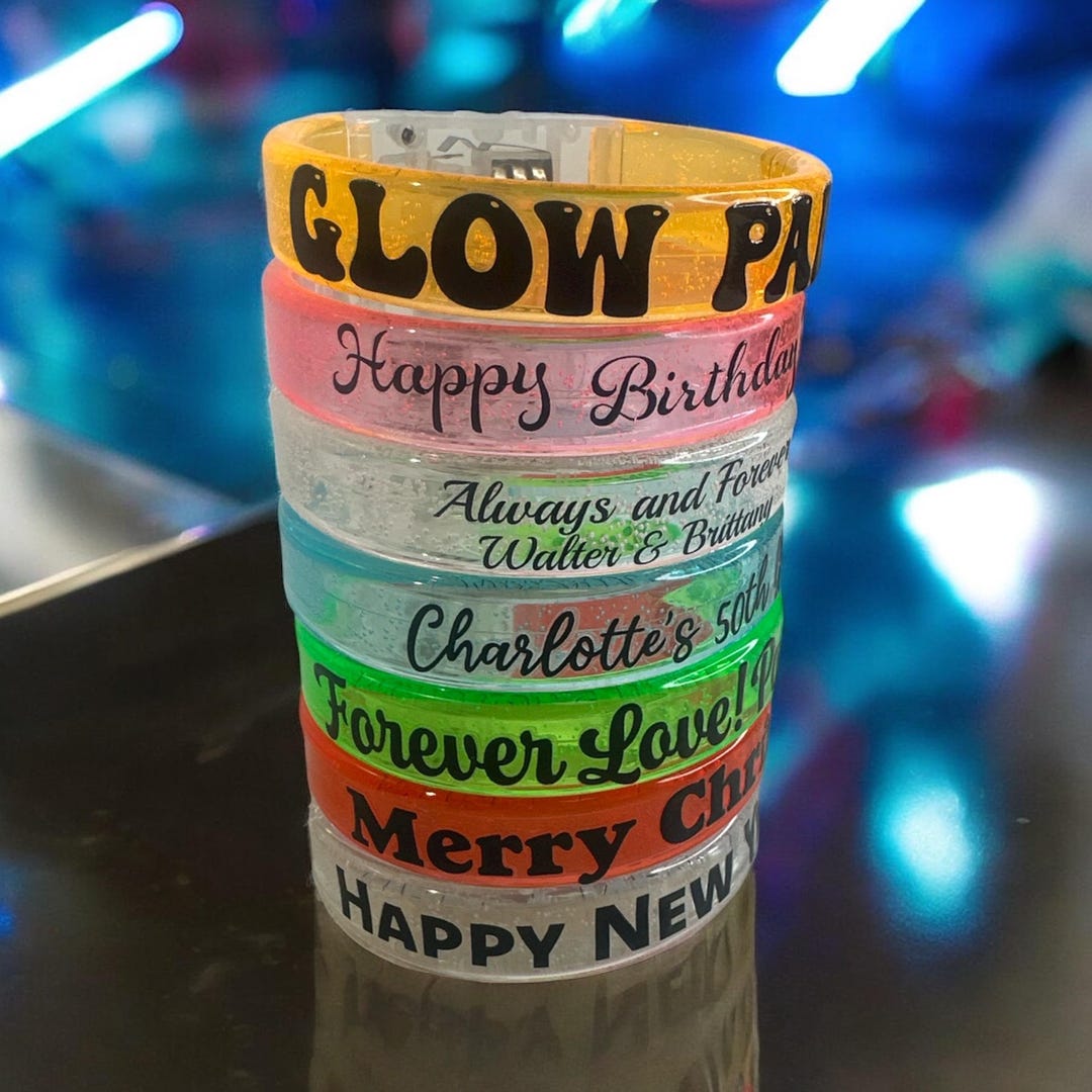 Custom 3D Text LED Party Bracelets, Personalized Light up Favors - Etsy